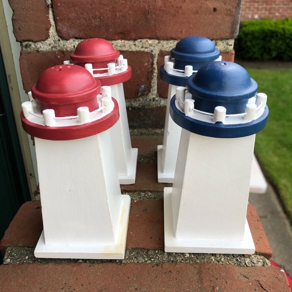 Dining | 4 Wood Lighthouse Salt And Pepper Shakers | Poshmark